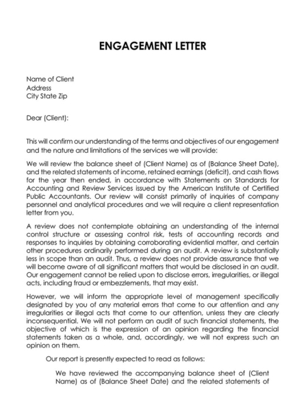 Engagement Letter - Uses, Format, Free Templates