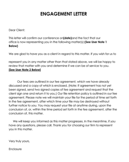 Engagement Letter - Uses, Format, Free Templates