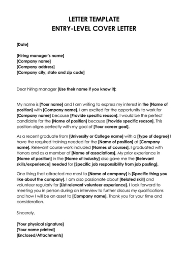 Entry Level Cover Letter: How to Write (10 Best Examples)