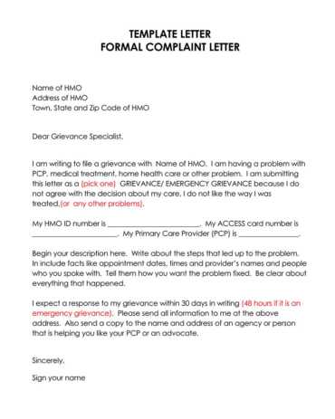 Examples of Formal Complaint Letter (20 Free Templates)