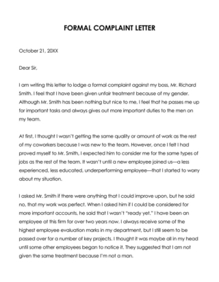 Examples of Formal Complaint Letter (20 Free Templates)