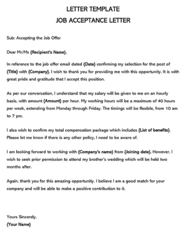 How to Write a Job Acceptance Letter (Samples)