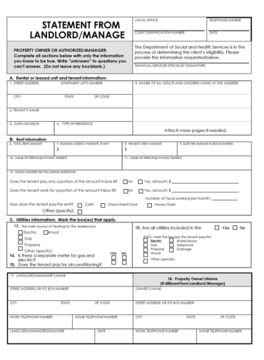 28 Free Landlord Statement Forms | Word - PDF