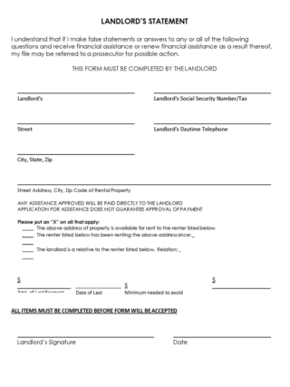 28 Free Landlord Statement Forms | Word - PDF