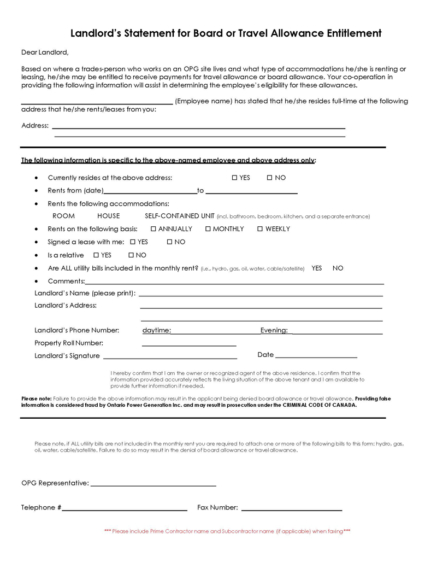 28 Free Landlord Statement Forms | Word - PDF