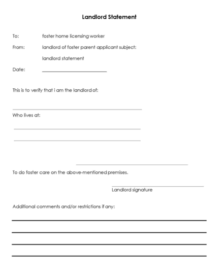 28 Free Landlord Statement Forms | Word - PDF