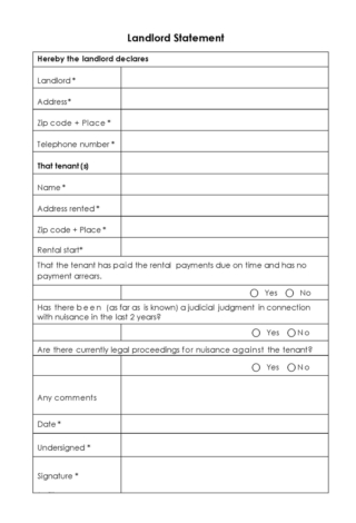 28 Free Landlord Statement Forms | Word - PDF