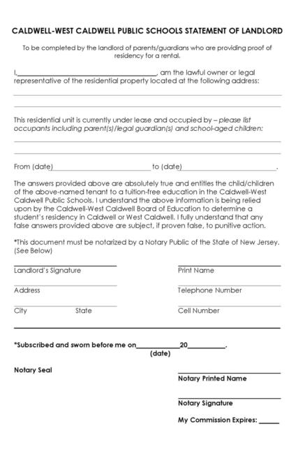 28 Free Landlord Statement Forms | Word - PDF