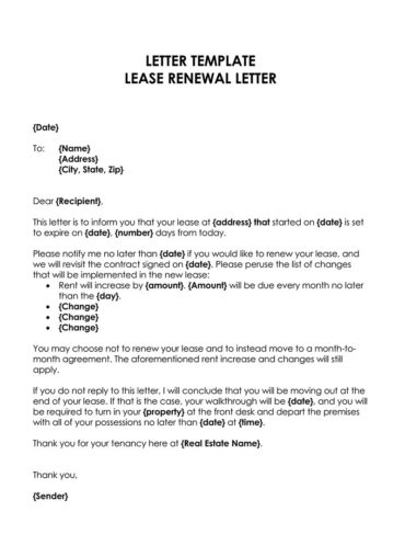 Lease Renewal Letter ( How to write+ Samples)