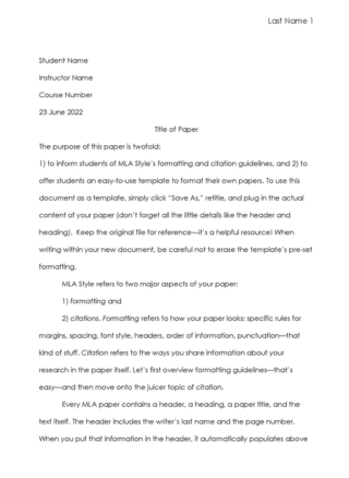 20 Free MLA Format Templates | Essay Format Examples