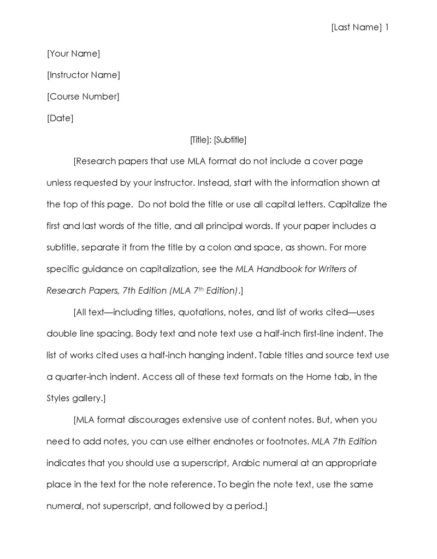 20 Free MLA Format Templates | Essay Format Examples