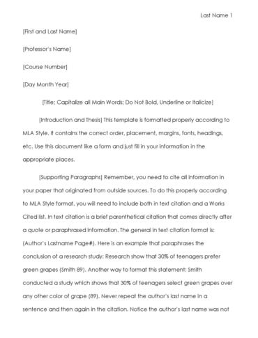 20 Free MLA Format Templates | Essay Format Examples