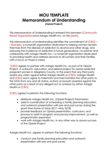 24 Memorandum of Understanding Templates - Format
