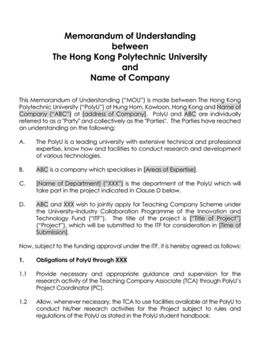 24 Memorandum of Understanding Templates - Format