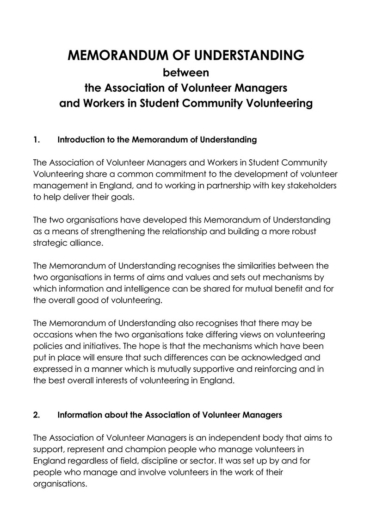 24 Memorandum of Understanding Templates - Format