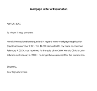 Mortgage Letter Of Explanation (30 Templates)