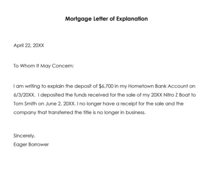 Mortgage Letter Of Explanation (30 Templates)