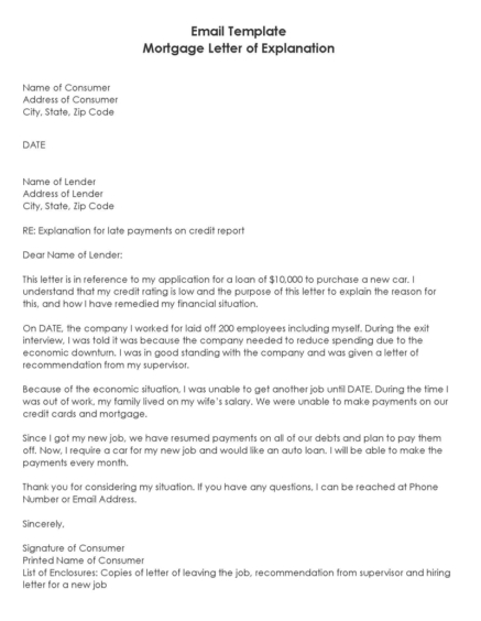 Mortgage Letter Of Explanation (30 Templates)