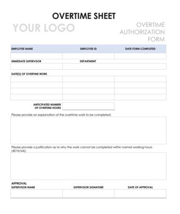 Free Overtime Sheet Templates for Excel