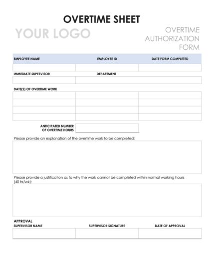 Free Overtime Sheet Templates for Excel
