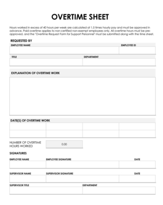 Free Overtime Sheet Templates for Excel
