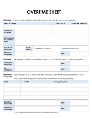 Free Overtime Sheet Templates for Excel