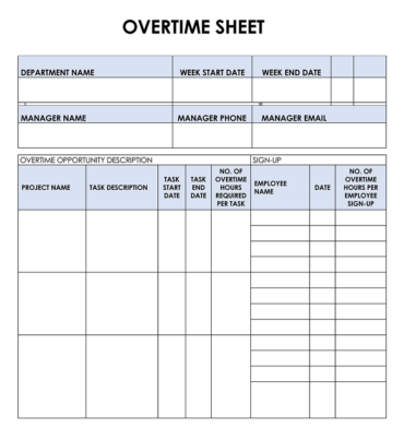 Free Overtime Sheet Templates for Excel