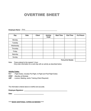 Free Overtime Sheet Templates for Excel