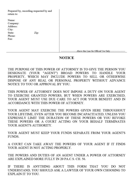 Free Pennsylvania Power Of Attorney Forms (10 Types)