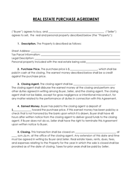 22 Free Purchase Agreement Templates (Word)