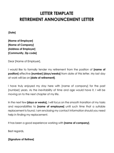 How to Formally Announce Your Retirement (Sample Letters)
