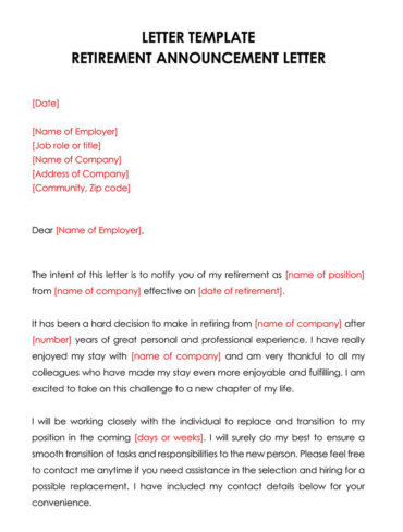 How to Formally Announce Your Retirement (Sample Letters)