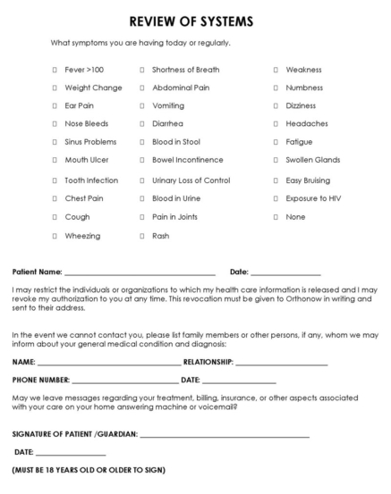30 Free Review of Systems Template & Examples (Word, PDF)