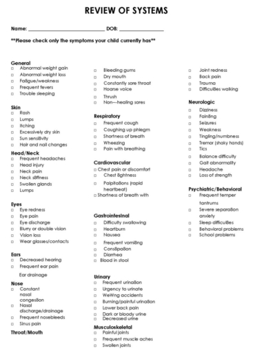30 Free Review of Systems Template & Examples (Word, PDF)