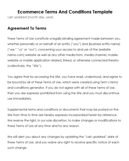 Free Terms And Conditions Templates & Examples