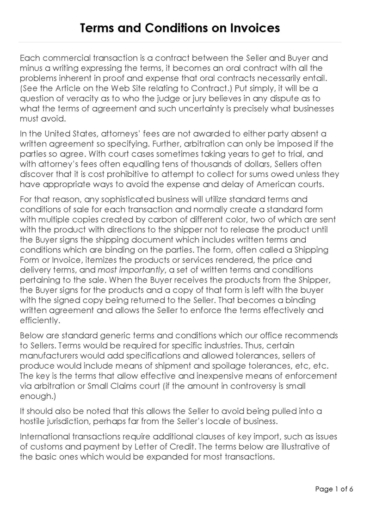 Free Terms And Conditions Templates & Examples