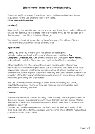 Free Terms And Conditions Templates & Examples