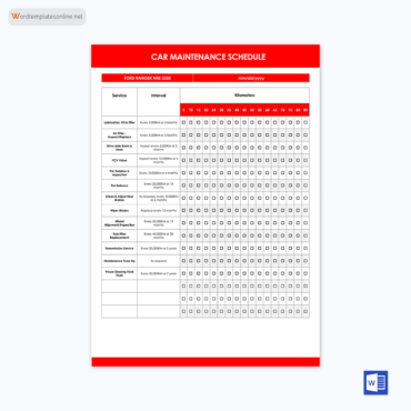 Free Printable Vehicle Maintenance Logs (Excel | Word)