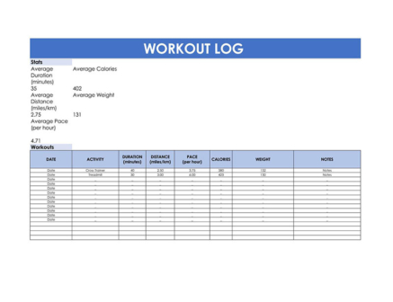 16 Effective Workout Logs and Calendar Templates