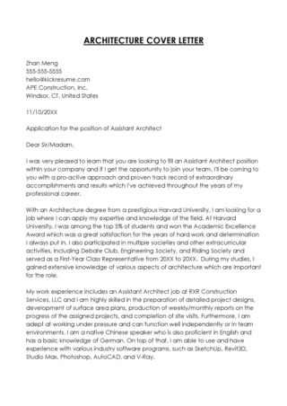 Architect Cover Letter Examples (Expert Tips)