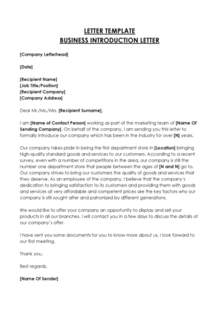 Business Introduction Letter Format (30 Best Examples)