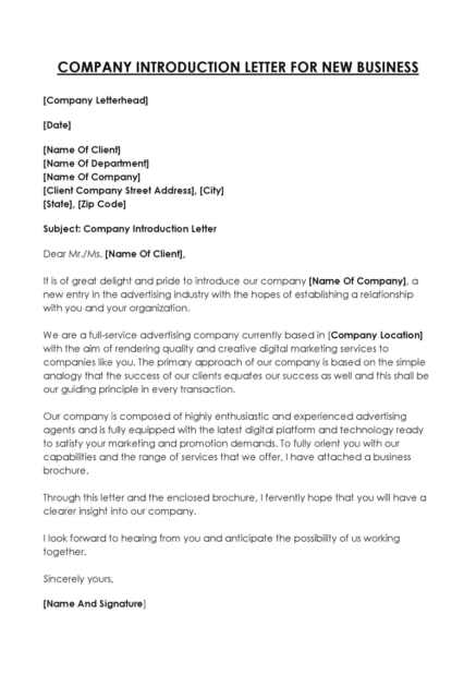 Business Introduction Letter Format (30 Best Examples)