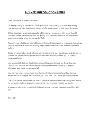 Business Introduction Letter Format (30 Best Examples)