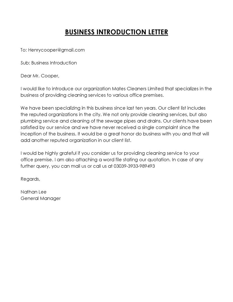 Business Introduction Letter Format (30 Best Examples) Business Introduction Letter Format (30 Best Examples)