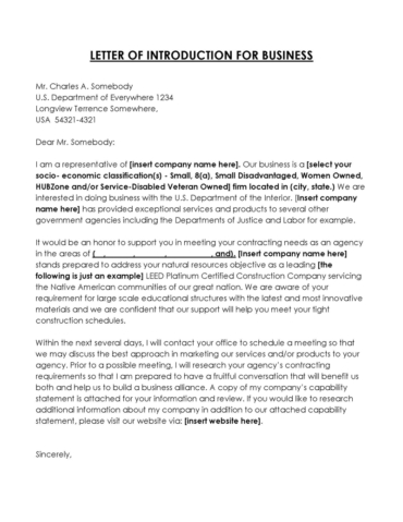 Business Introduction Letter Format (30 Best Examples)