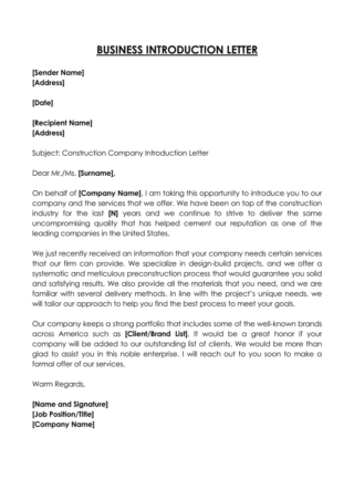 Business Introduction Letter Format (30 Best Examples)