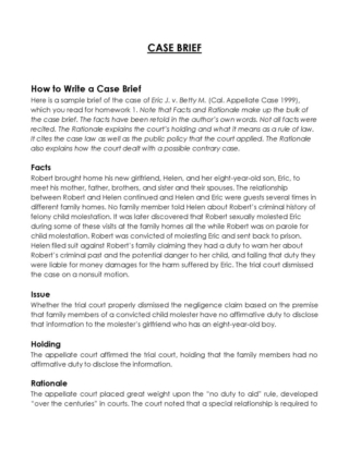 22 Case Brief Templates - Format - Examples