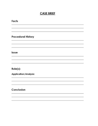 22 Case Brief Templates - Format - Examples
