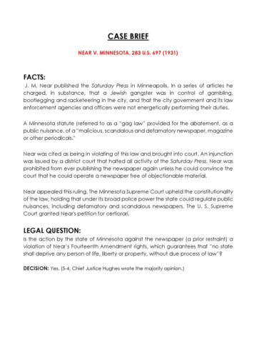 22 Case Brief Templates - Format - Examples