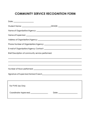 Free Community Service Letters (Completion, Verification)